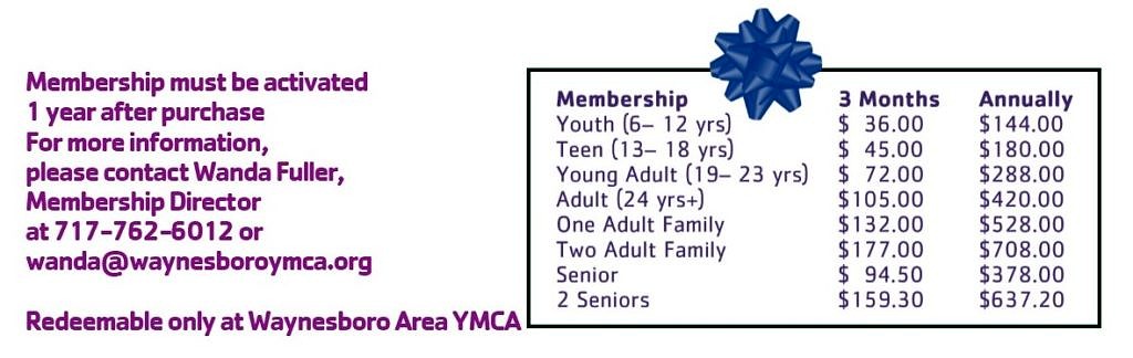 Give the Gift of Membership – Waynesboro YMCA